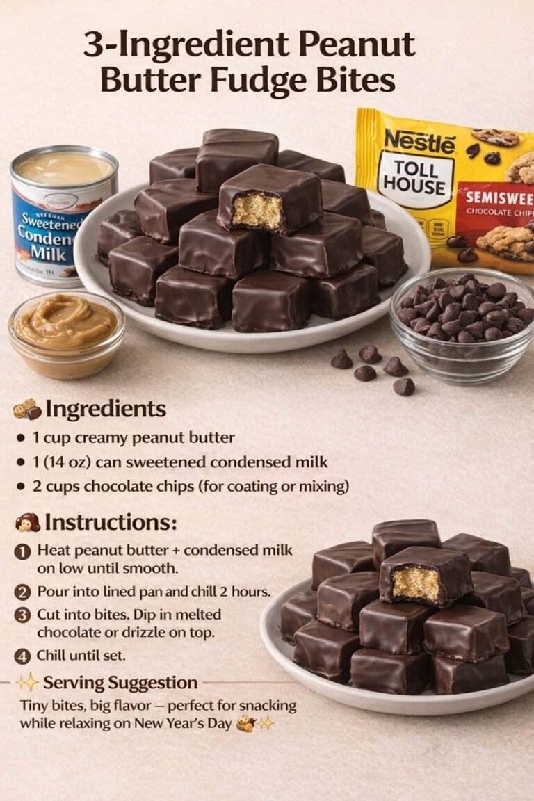 3-Ingredient Peanut Butter Fudge Bites (No-Bake & Easy) – easy recipes